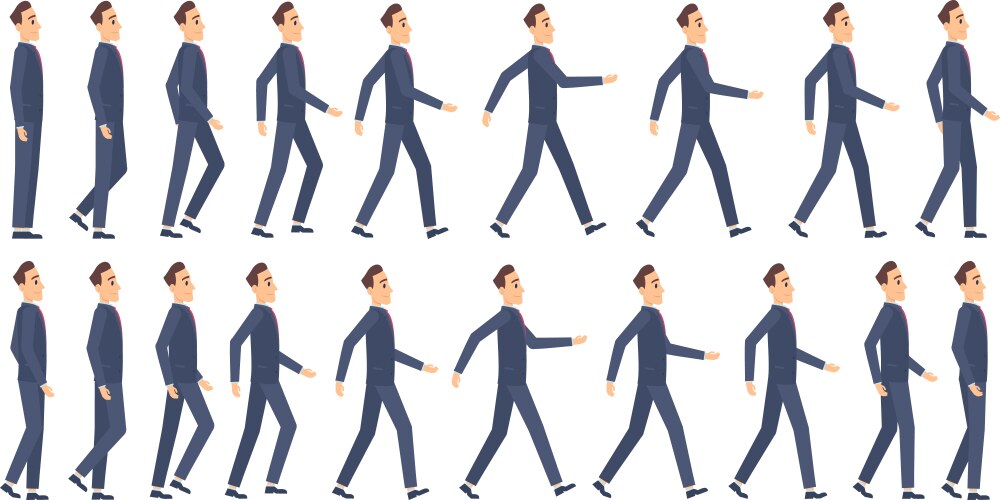 Walking characters top view persons Royalty Free Vector