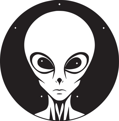 Alien - minimalist and simple silhouette Vector Image