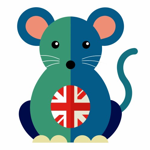 British mouse learns icon Royalty Free Vector Image