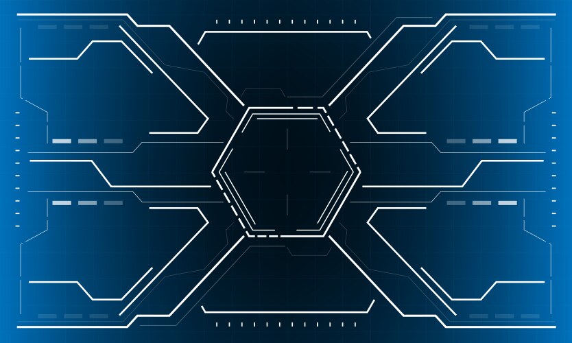 Hud sci-fi interface screen view white hexagon Vector Image