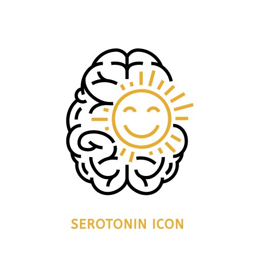 Serotonin poster banner in outline style mood Vector Image