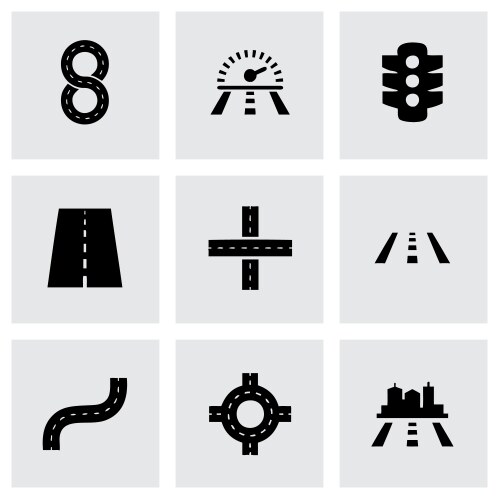 Roads Set Royalty Free Vector Image Vectorstock