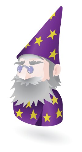Wizard casts enchanted powerful spell Royalty Free Vector