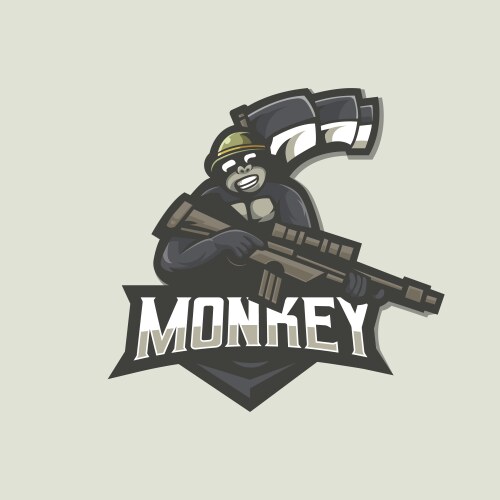 Monkey cartoon logo Royalty Free Vector Image - VectorStock