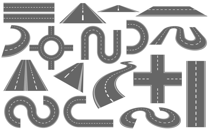 Airplane line path with straight segments Vector Image