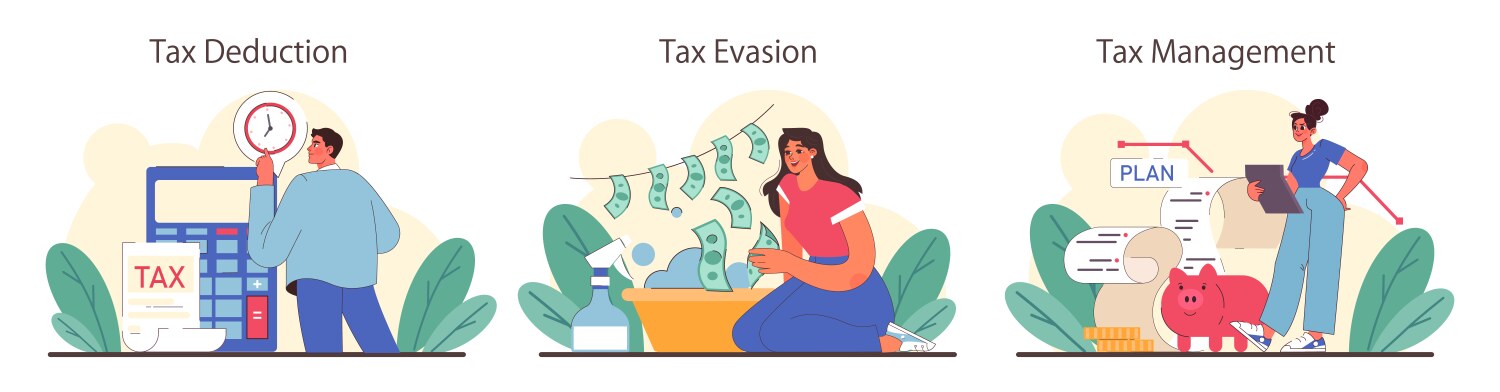 Tax optimization set financial efficiency Vector Image