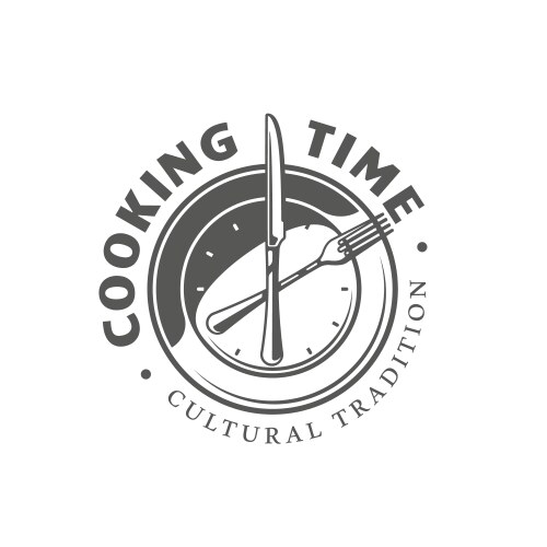 Cooking label isolated on white background Vector Image