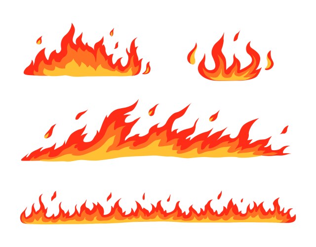 Simple fire border patterns and round frame flame Vector Image