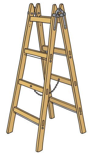 Step Ladder Safety Cartoon Royalty Free Vector Image