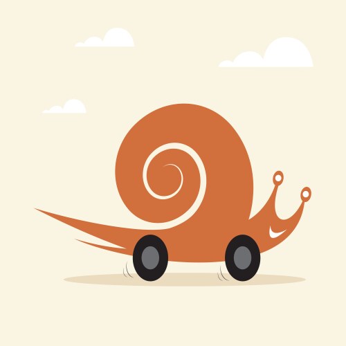 Very slow snail Royalty Free Vector Image - VectorStock