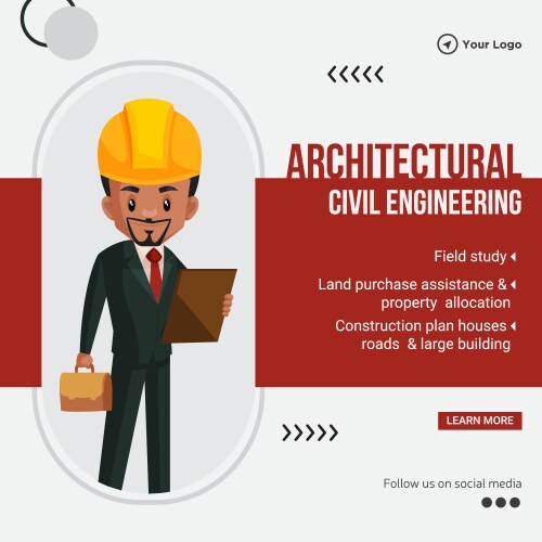 Flyer design of architectural civil engineering Vector Image