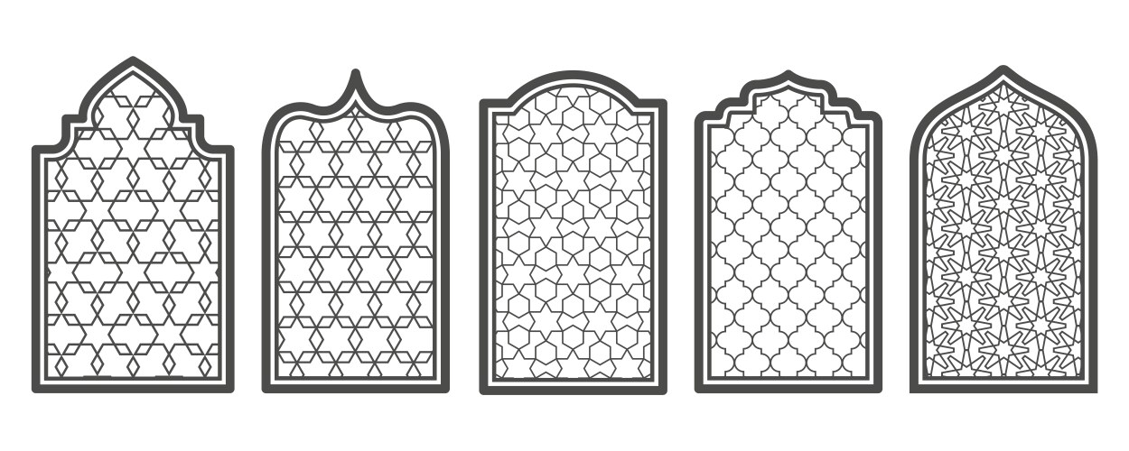 Ramadan arch windows arabian window shape Vector Image