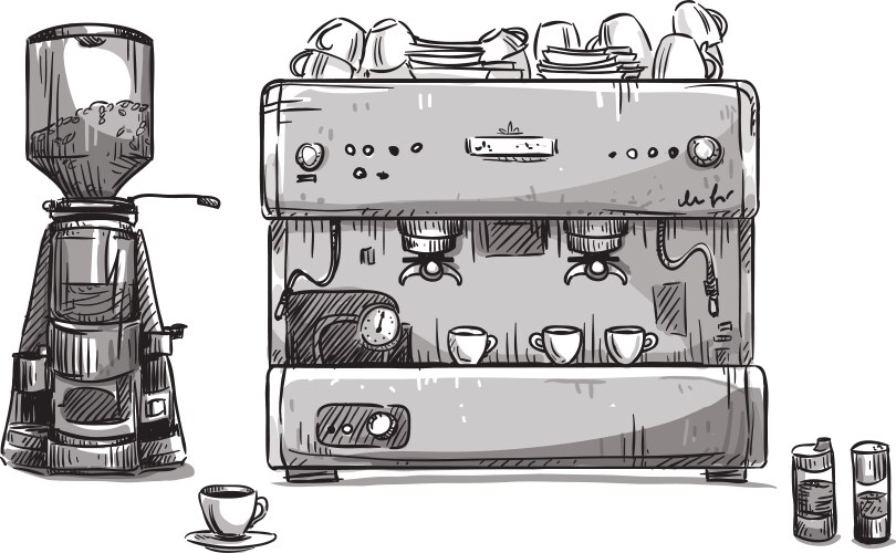 Set coffee making equipment Royalty Free Vector Image