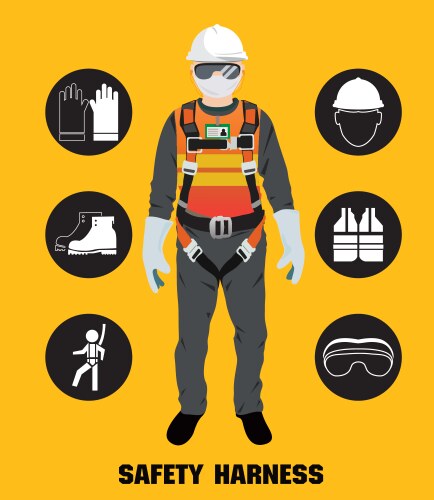 Construction Fall Protection Safety Royalty Free Vector