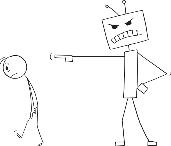 Robot Working Stick Figure Vector Images (27)