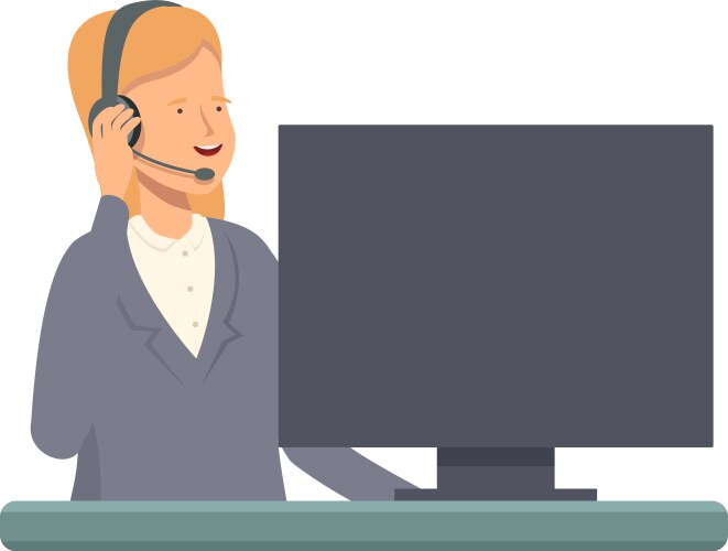 Customer service representative working Royalty Free Vector