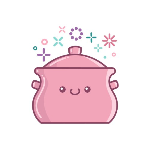 Kawaii seedling sprout in a flower pot cute Vector Image