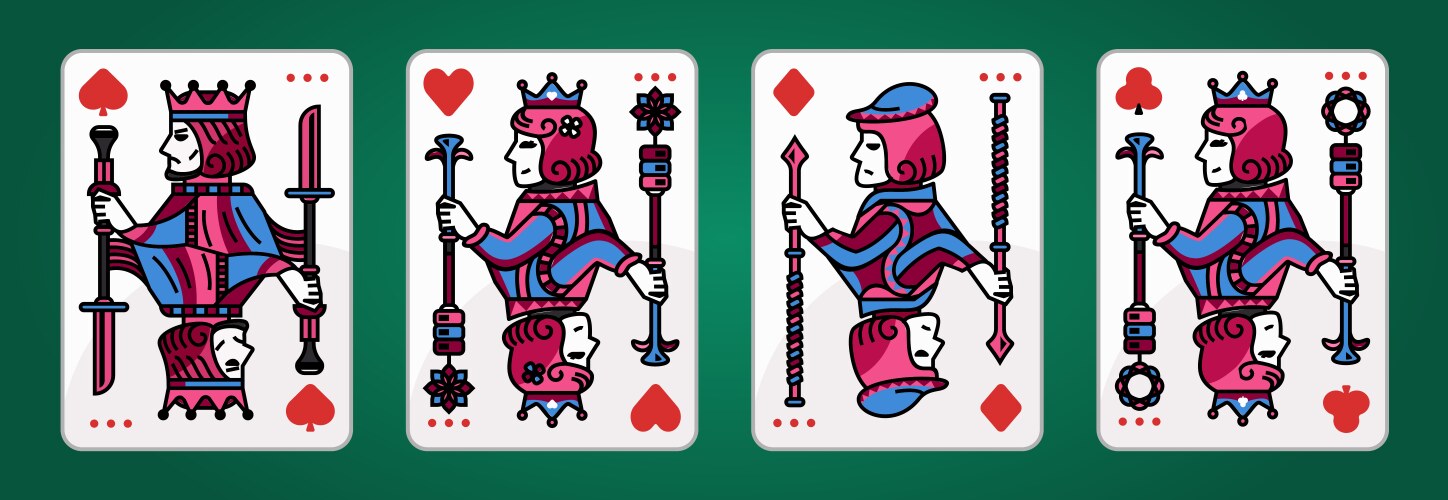 King and queen playing card Royalty Free Vector Image