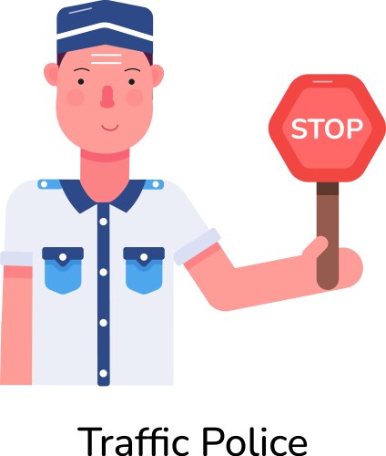 Traffic police Royalty Free Vector Image - VectorStock