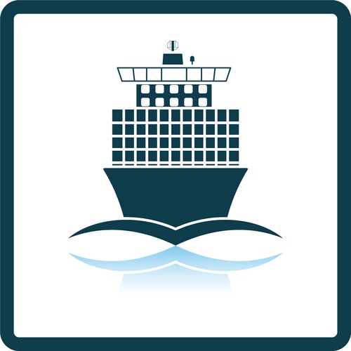 Container ship icon front view Royalty Free Vector Image