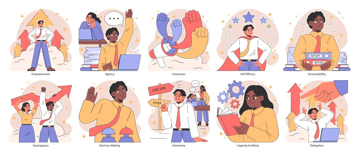 Empowerment set confident office employees Vector Image