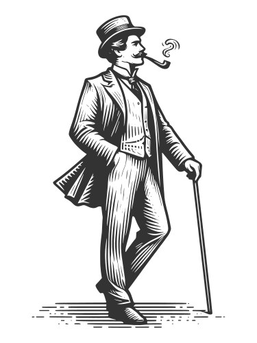 Line Drawing of Gentleman Vector Images (over 2,700)