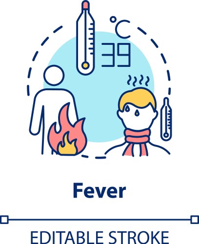 Fever problem loop concept icon Royalty Free Vector Image
