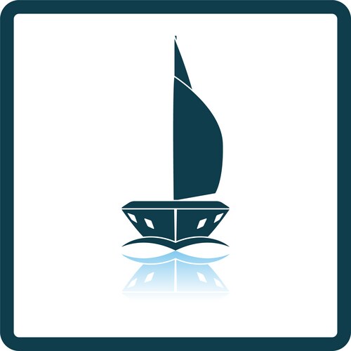 Sail yacht icon front view Royalty Free Vector Image