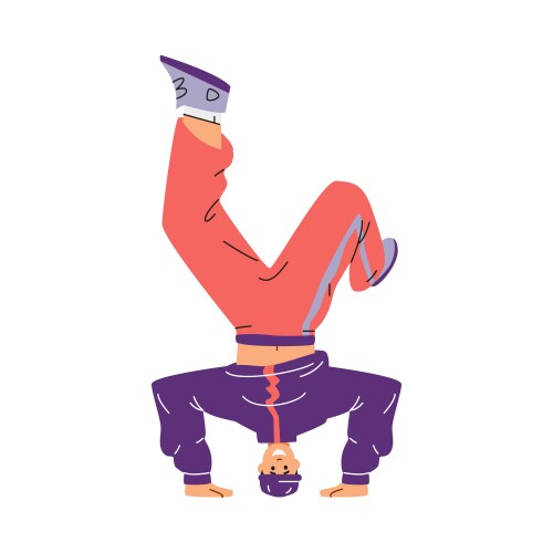 Break dancers handstands breakdancer Royalty Free Vector