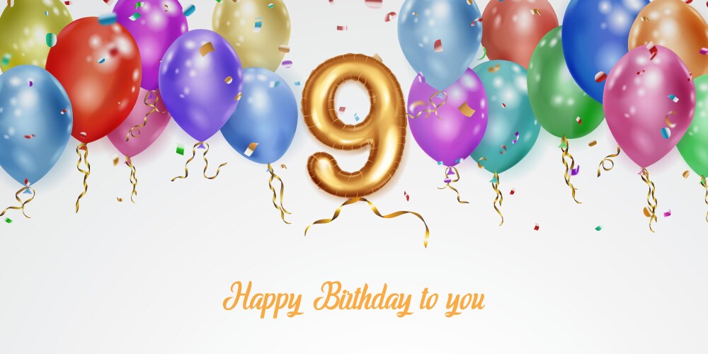 Nine bee with number Royalty Free Vector Image