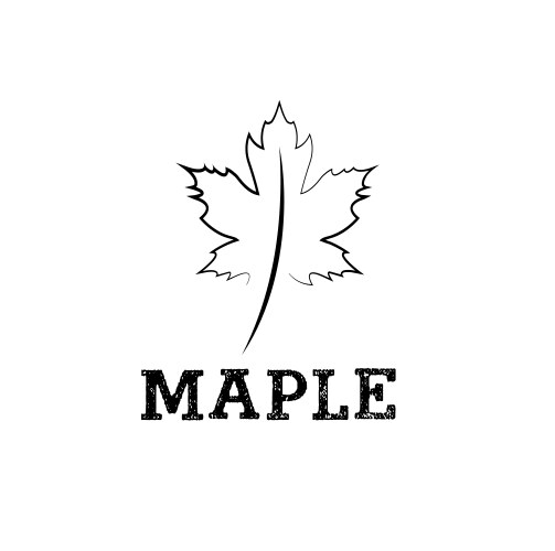 Maple leaf green sign canadian outline Royalty Free Vector