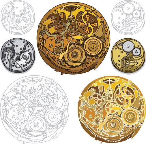 Clockwork Gear Silhouette Royalty Free Vector Image