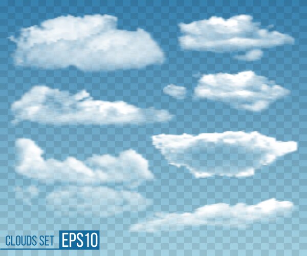 Collection realistic clouds isolated on white Vector Image