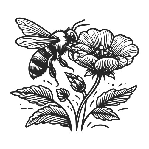 Bee line drawing Vector Images & Graphics for Commercial Use | VectorStock