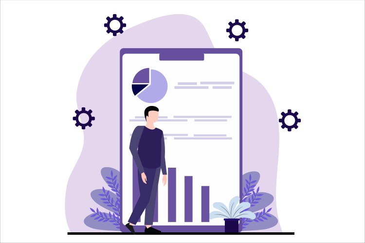 Business flat design Royalty Free Vector Image