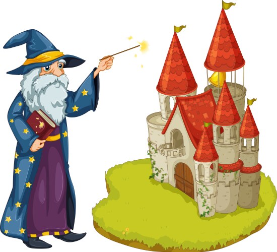 Wizard castle frame Royalty Free Vector Image - VectorStock