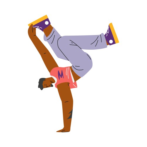 Break dancers handstands breakdancer Royalty Free Vector