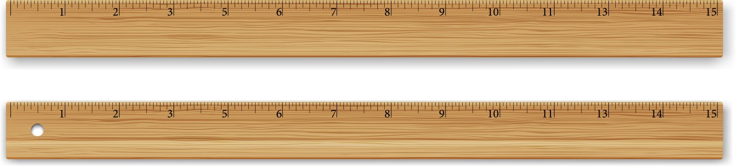 Wooden Ruler on White Background Royalty Free Vector Image