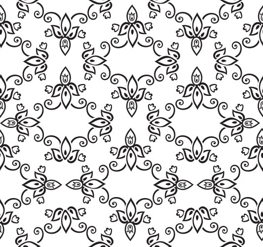 Arabesque floral seamless pattern flourish Vector Image