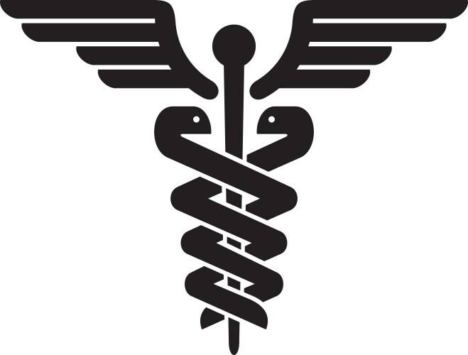 Caduceus medical symbol Royalty Free Vector Image