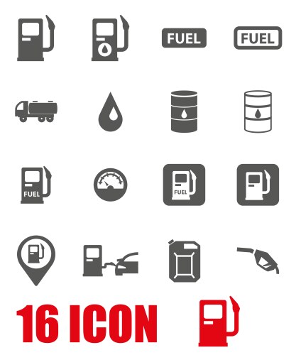 Gasoline station icons set Royalty Free Vector Image