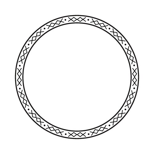 Round geometrical maori border frame design Vector Image