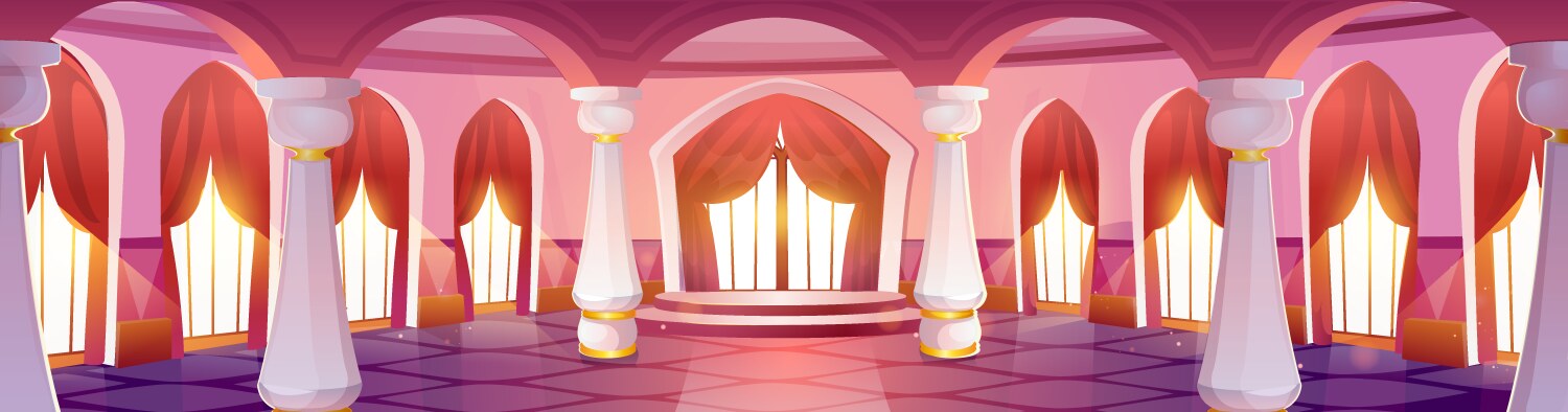 Cartoon castle palace ballroom background Vector Image