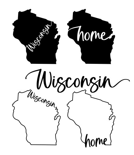 Wisconsin State Outline Vector Images (over 650)
