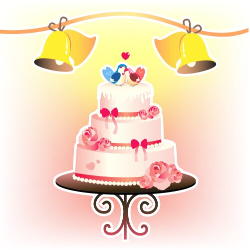 Wedding cake cartoon Royalty Free Vector Image