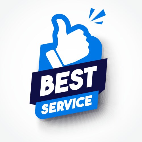 Follow us banner round label with thumbs up Vector Image