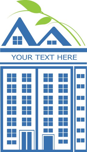 Simple line drawing of a multi story building Vector Image