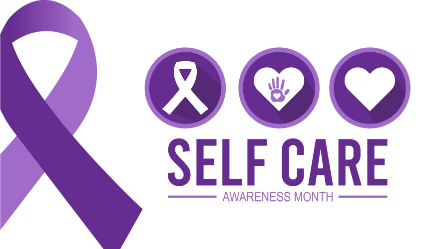 National self-care awareness month Royalty Free Vector Image