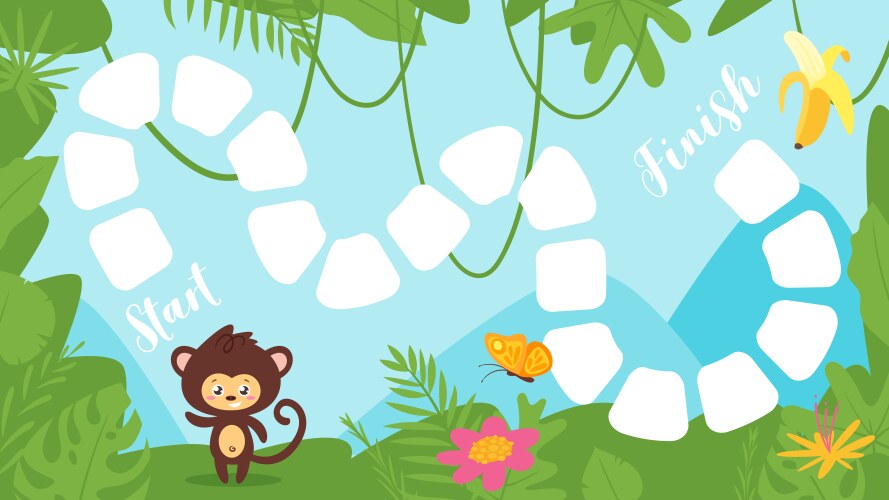 Tropic jungle board game Royalty Free Vector Image