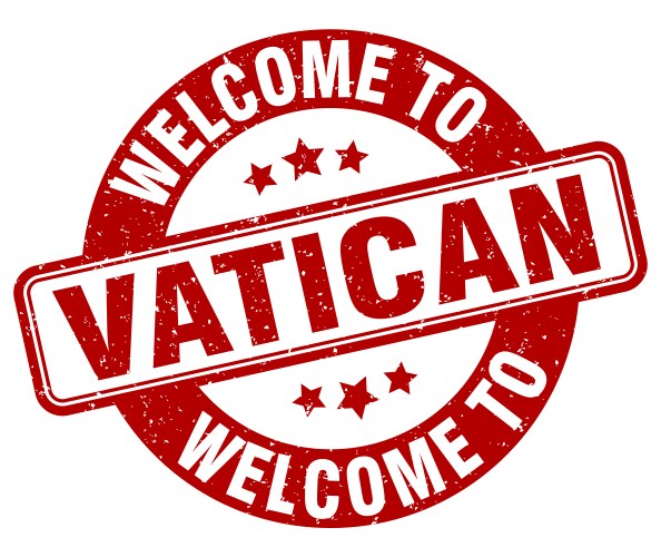 Welcome to vatican stamp vatican round sign Vector Image